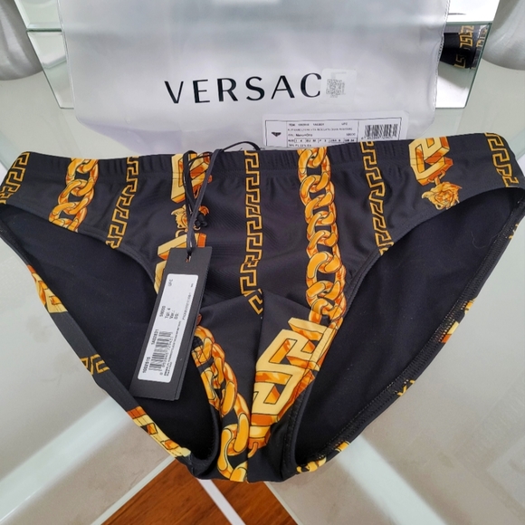 Versace | Swim | Versace Mens Swim Briefs Chain Pinstripesitalian Size ...